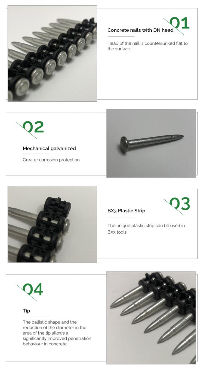X-P B3 MX Collated Stainless Steel Concrete Nails 3.0x22mm For Nail Gun BX3
