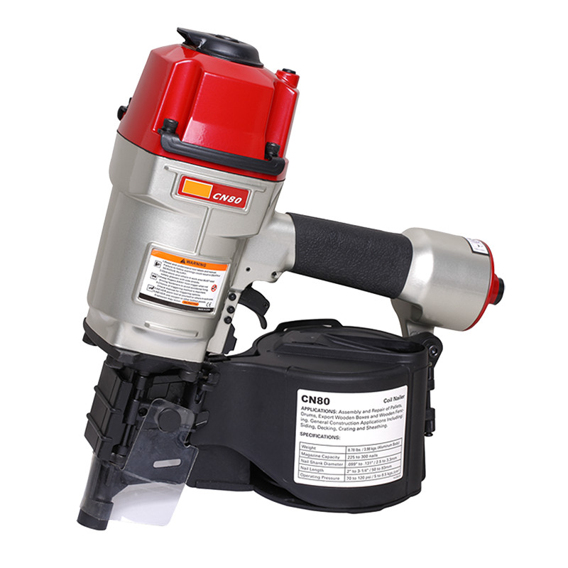 Industrial Pneumatic Coil Siding Nailer Gun 3.68KG CN80 Depth 8.3bar ...
